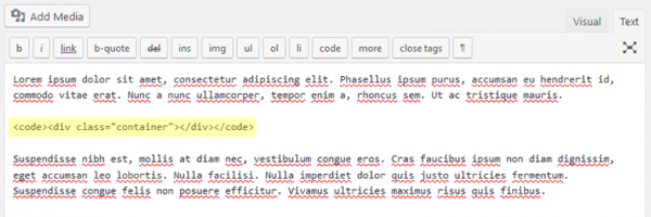 How To Write Code In Wordpress Posts Using The Classic Text Editor
